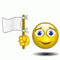 Smiling Emoticon Waving The White Flag GIF | GIFDB.com