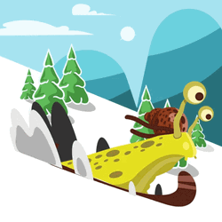 Snail Funny Snowboarding Animation GIF | GIFDB.com