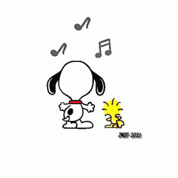 Snoopy Dancing Woodstuck Music GIF | GIFDB.com