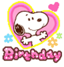 Snoopy Peanuts Happy Birthday With Colorful Confetti GIF | GIFDB.com