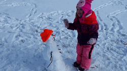 Snow Man Head Falls GIF | GIFDB.com