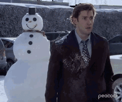 Snowball Fight The Office Jim Halpert GIF | GIFDB.com