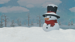 Snowman In Snow GIF | GIFDB.com