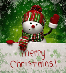 Snowman Waving Christmas Card GIF | GIFDB.com