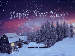 Snowy Happy New Year Greetings GIF | GIFDB.com