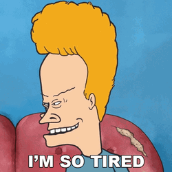 So Tired Beavis Seating In A Red Sofa GIF | GIFDB.com