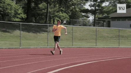 Speed Walking Man In Orange Shirt GIF | GIFDB.com