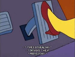 Speeding Car Red Light Ms. Hoover The Simpsons GIF | GIFDB.com