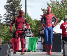 Spiderman Dancing Walk With Deadpool GIF | GIFDB.com