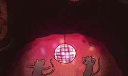Spinning Disco Ball Cartoon Rats Dancing GIF | GIFDB.com