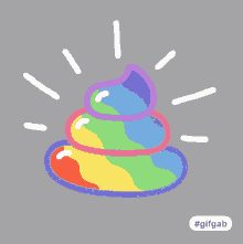 Spinning Rainbow Poop Art GIF | GIFDB.com