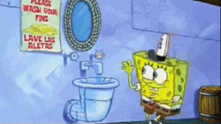 Spongebob Cleaning Hands GIF | GIFDB.com