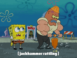 Spongebob Construction Worker With A Jackhammer GIF | GIFDB.com