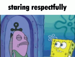 Spongebob Patrick Staring Respectfully GIF | GIFDB.com