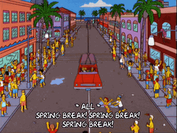Spring Break Crowd Cheering The Simpsons GIF | GIFDB.com