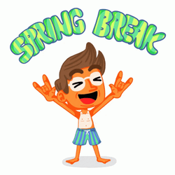 Happy Cartoon Boy Spring Break Animated Art GIF | GIFDB.com