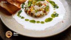 Squid Ceviche Plating GIF | GIFDB.com