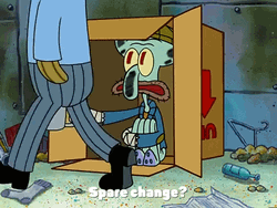 Squidward Beg Spare Change GIF | GIFDB.com