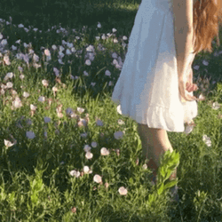 Standing In A Cottagecore Field GIF | GIFDB.com