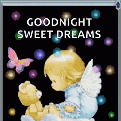 Staring Angel And Bear Dobranoc GIF | GIFDB.com