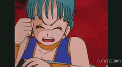 Startled Bulma Scared Response GIF | GIFDB.com
