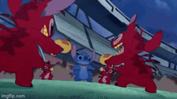 Stich And Angel Fighting GIF | GIFDB.com
