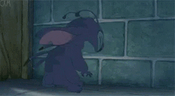 Stitch Crying Banging Head Against Wall GIF | GIFDB.com