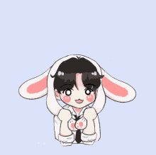 Stray Kids Kpop Group Leeknow Rabbit Hat GIF | GIFDB.com