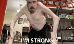 Guy Working Out Motivating Himself I'm Strong GIF | GIFDB.com