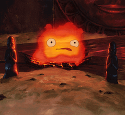 Studio Ghibli Angry Calcifer Talking GIF | GIFDB.com
