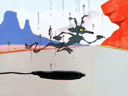 Stunned Wile E Coyote Smoking Toasted Burnt GIF | GIFDB.com