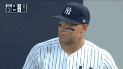 Subway Series Aaron Judge Chewing GIF | GIFDB.com