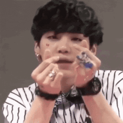 Suga Small Heart Hands Sign GIF | GIFDB.com
