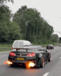 Super Car Back Fire Nissan Gtr GIF | GIFDB.com