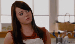 Superbad Emma Stone Is Talking To Someone GIF | GIFDB.com