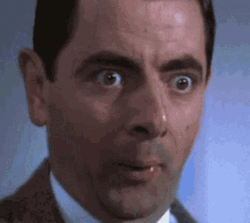 Surprise Shocked Mr. Bean Wide Eyes GIF | GIFDB.com