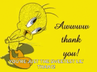 Sweet Tweety Bird Blinking Eyes Thank You GIF | GIFDB.com