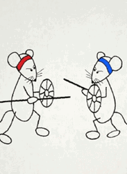 Sword Fight Drawing Mouse War GIF | GIFDB.com