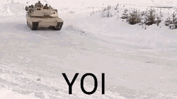 Tank Maneuvering Sliding In Snow GIF | GIFDB.com