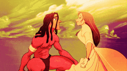 Tarzan Jane Sunset Kiss Scene GIF | GIFDB.com