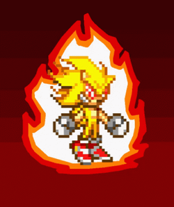 Super Sonic Fiery Super Powers Pixel Animation GIF | GIFDB.com