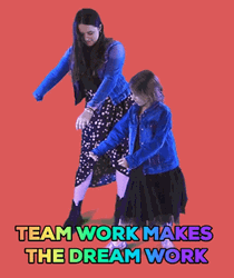 Teamwork Makes The Dream Work Mother Daughter Shimmying GIF | GIFDB.com