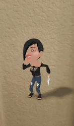 Tee Hee Cartoon Lady Placard Digital Animation GIF | GIFDB.com