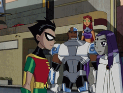 Teen Titans Raven Hugging Robin GIF | GIFDB.com