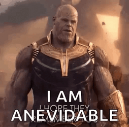 Thanos I Am Inevitable Anevidable Garbled Word GIF | GIFDB.com
