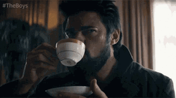 The Boys Karl Urban Sipping Coffee GIF | GIFDB.com