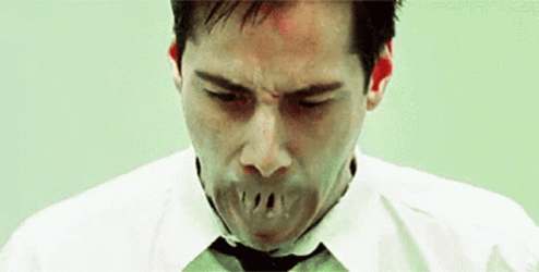 The Matrix Neo Mouth Shut GIF | GIFDB.com