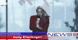 The Perfect Storm Weather Reporter Hit By Stop Signage GIF | GIFDB.com