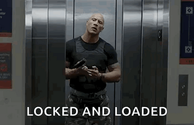 The Rock As Gunner In An Elevator GIF | GIFDB.com