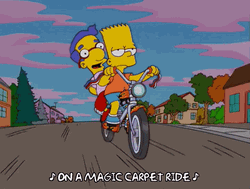 The Simpsons Bart And Van Houten Riding Bike GIF | GIFDB.com
